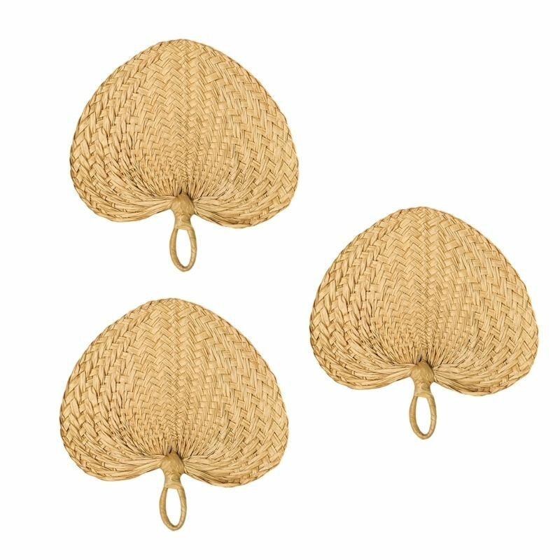 3 коричневых веера ручной работы-среднего размера