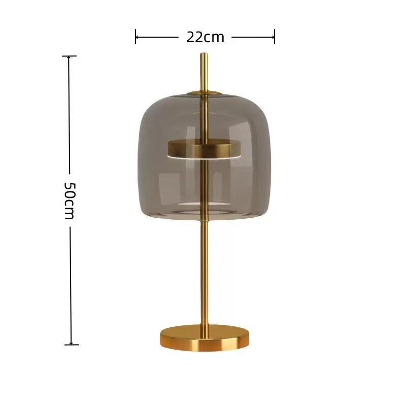 Современная минималистичная стеклянная настольная лампа для спальни в скандинавском стиле