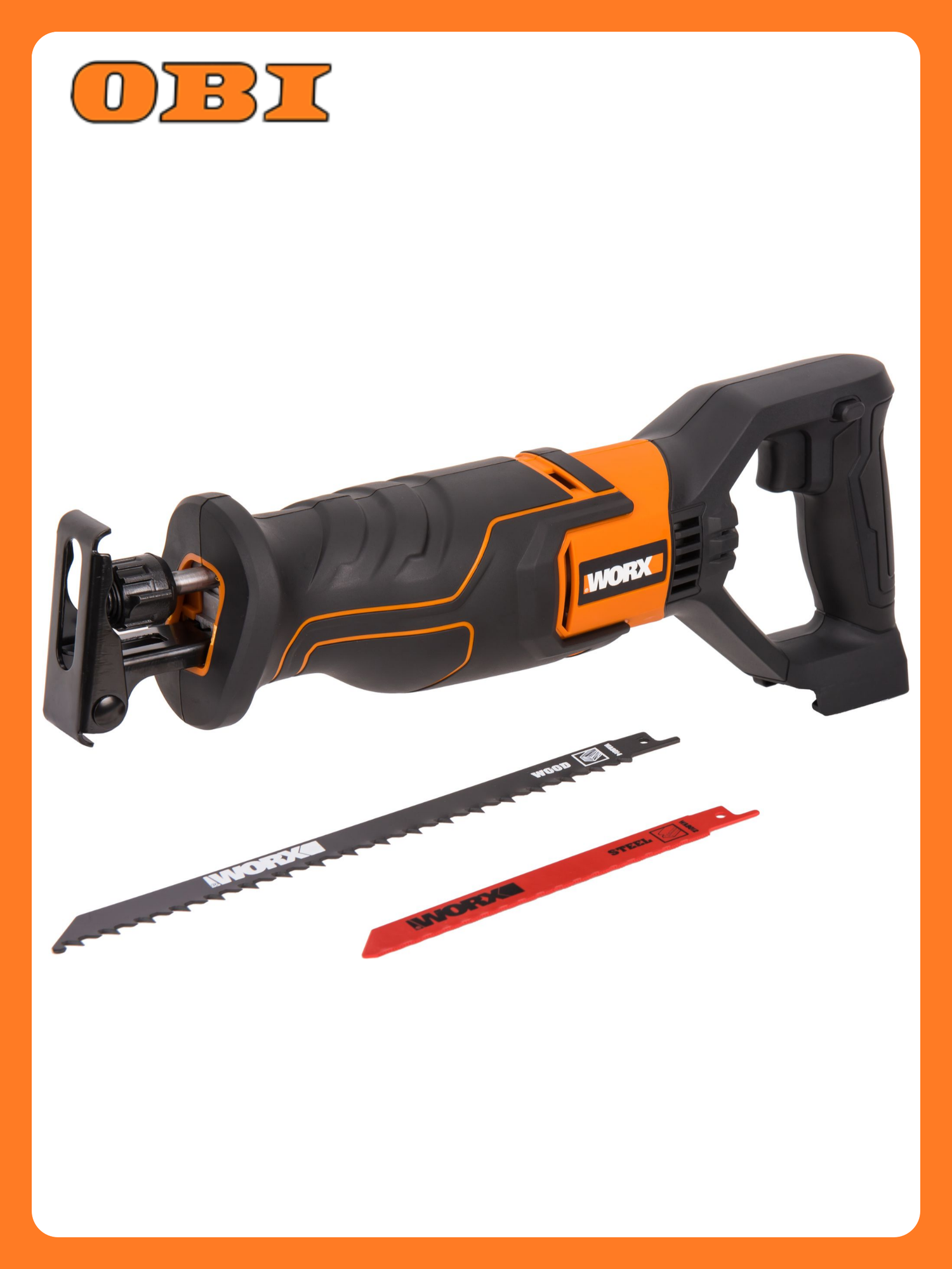 Пила сабельная Worx WX500.9, 2 аккумулятора, 3000 ход/мин, 20 В