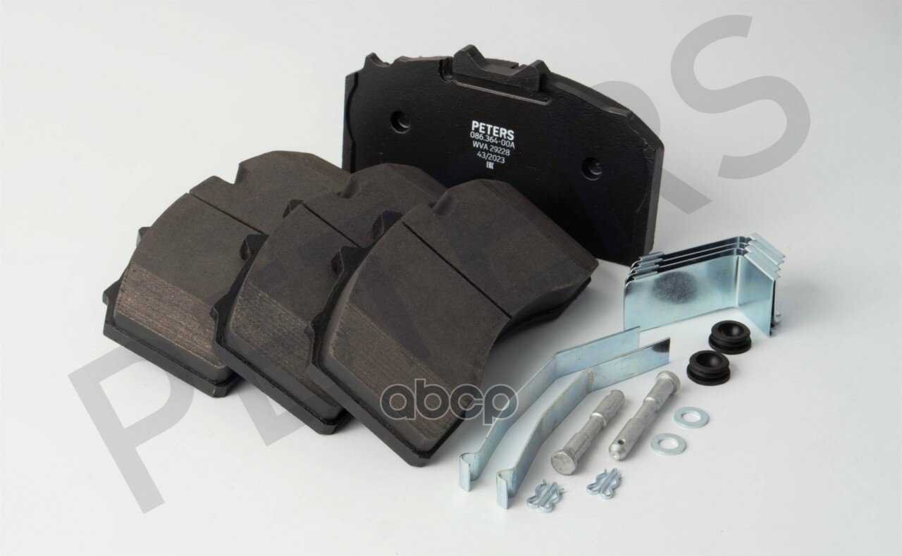 Тормозные колодки! WVA29228 с р/к, зад дисковый тормоз BPW TSB 4309 BPW PETERS арт. 08636400A