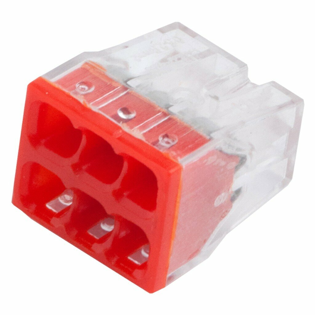 Клемма СМК 2273-246 General Lighting Systems 6-проводная с пастой 2.5 мм² 5 шт строительно-монтажная оранжевая 800446
