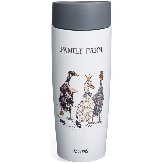 Термокружка Agness "family farm" 360 мл, колба нерж. сталь