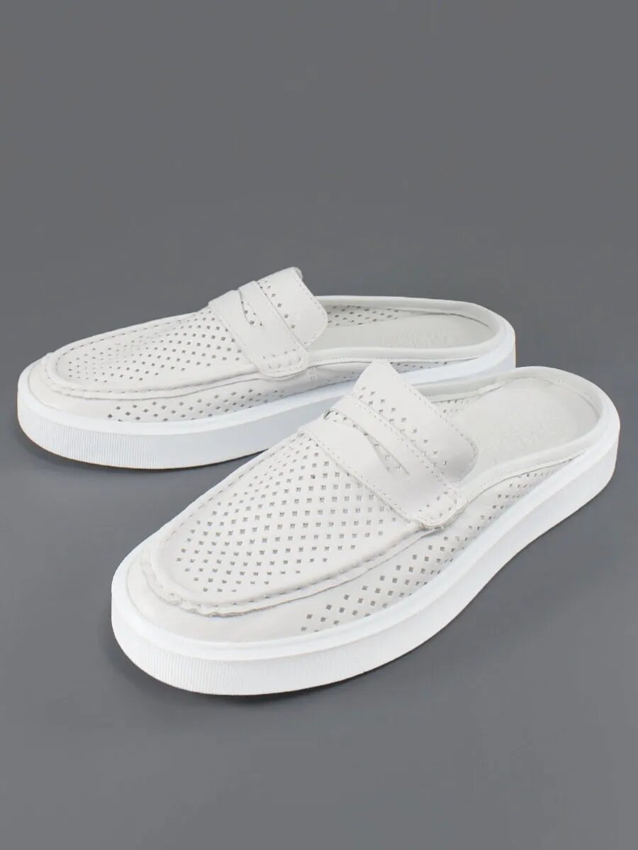 Сабо кожаные на высокой подошве