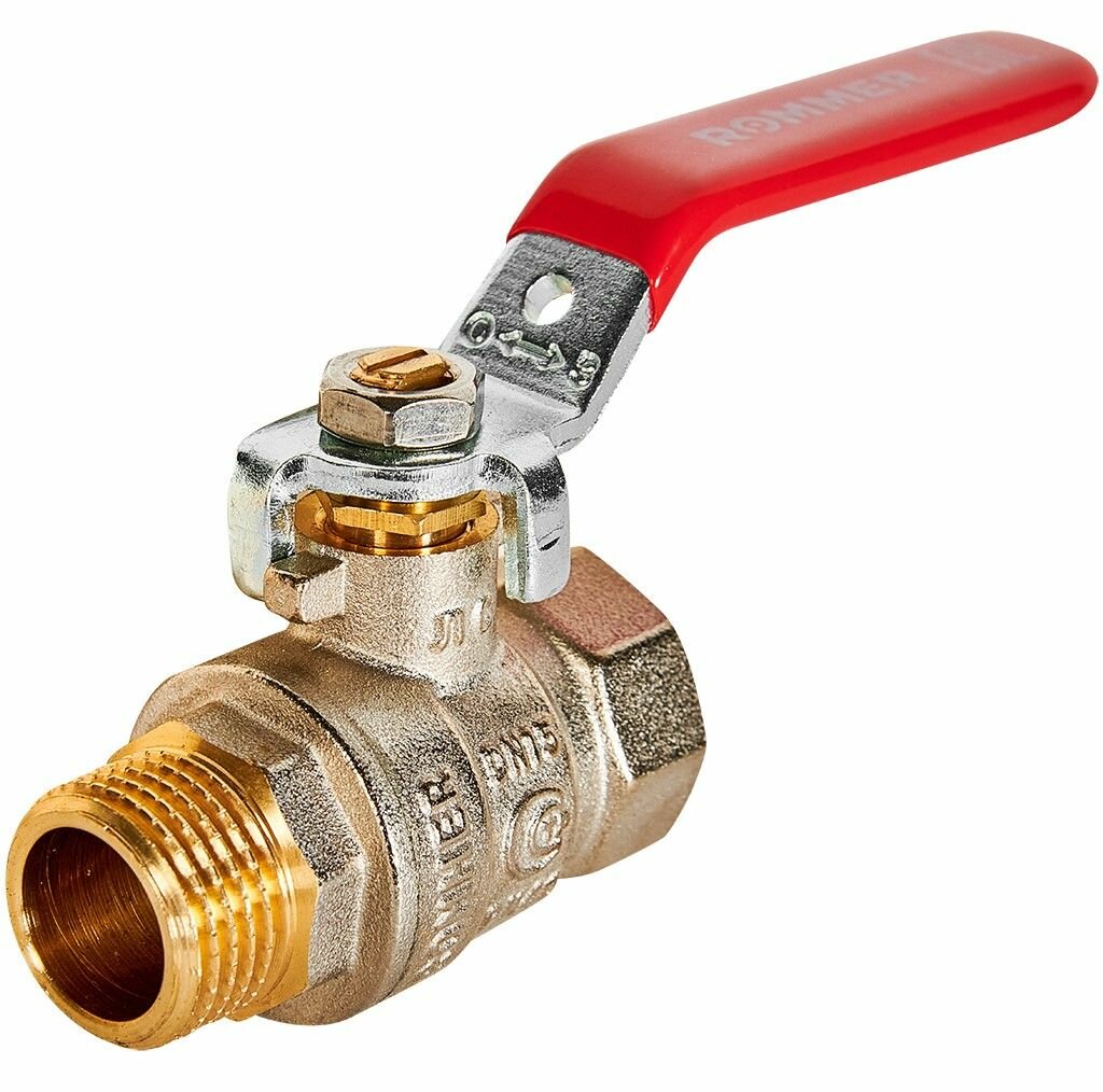 Шаровой кран ROMMER RBV-0002-2210315 неполнопроходной, ВР/НР, ручка рычаг 1 RG00938RJN830A