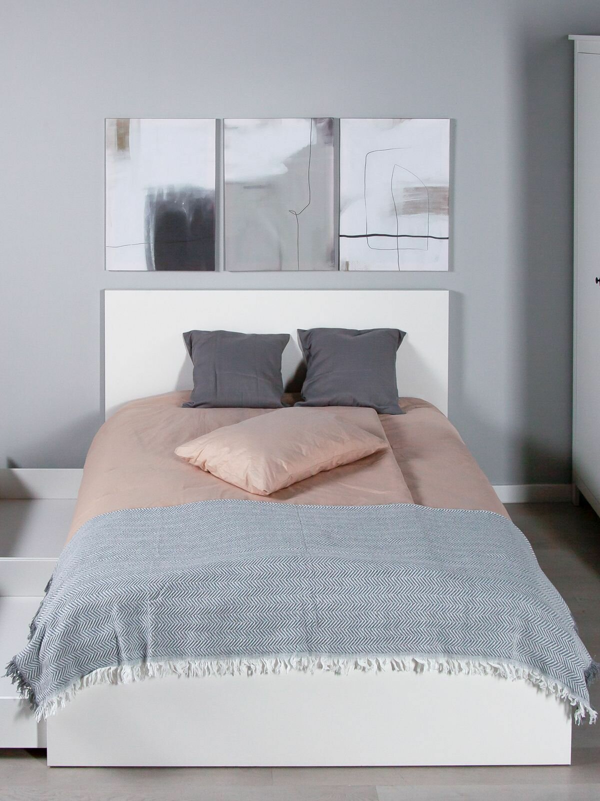 Кровать двуспальная Варма сэнг, 140х200 см, эмаль , белая, ГУД лакк