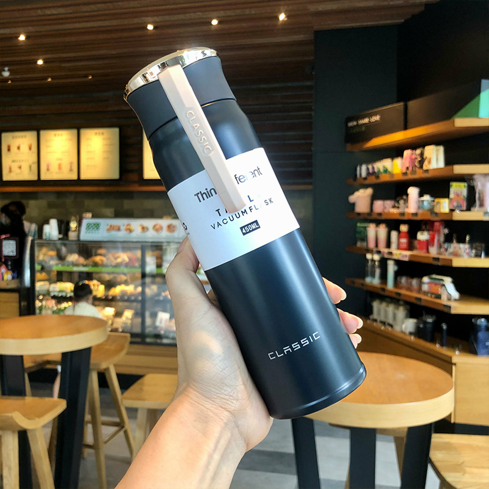 Термос-чашка Женская портативная креативная Персонализированная модная чашка для воды Tesira Korean ins простая