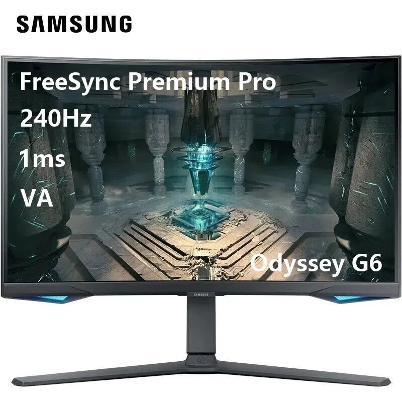 Samsung 27" Монитор Odyssey G6 S27BG654EC, черный, черный матовый