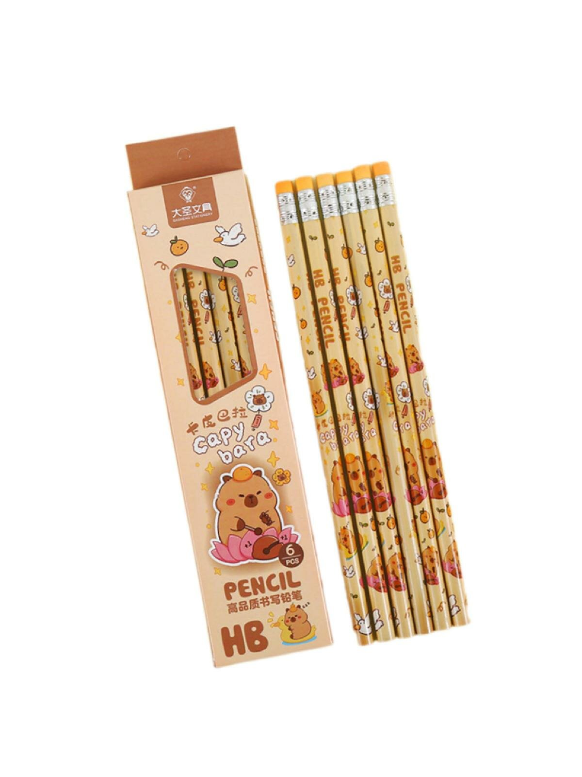 6ШТ Мультяшный деревянный карандаш Эргономичная ручка карандаши для рисования для рисования