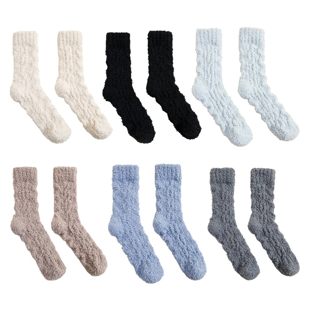 6 Пар Флисовых Носков Для Сна Для Мужчин И Женщин, Мягкая Теплая Тепловая Зимняя Одежда, Длинные Дышащие Носки