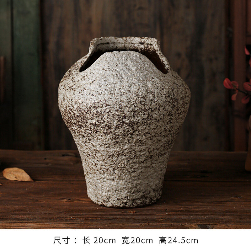 Ретро-вазы в новом китайском стиле, декоративные керамические украшения в деревенском стиле для прихожей, прикроватной тумбочки, тумбы под телевизор, для цветочных композиций, керамическая ваза для дома.