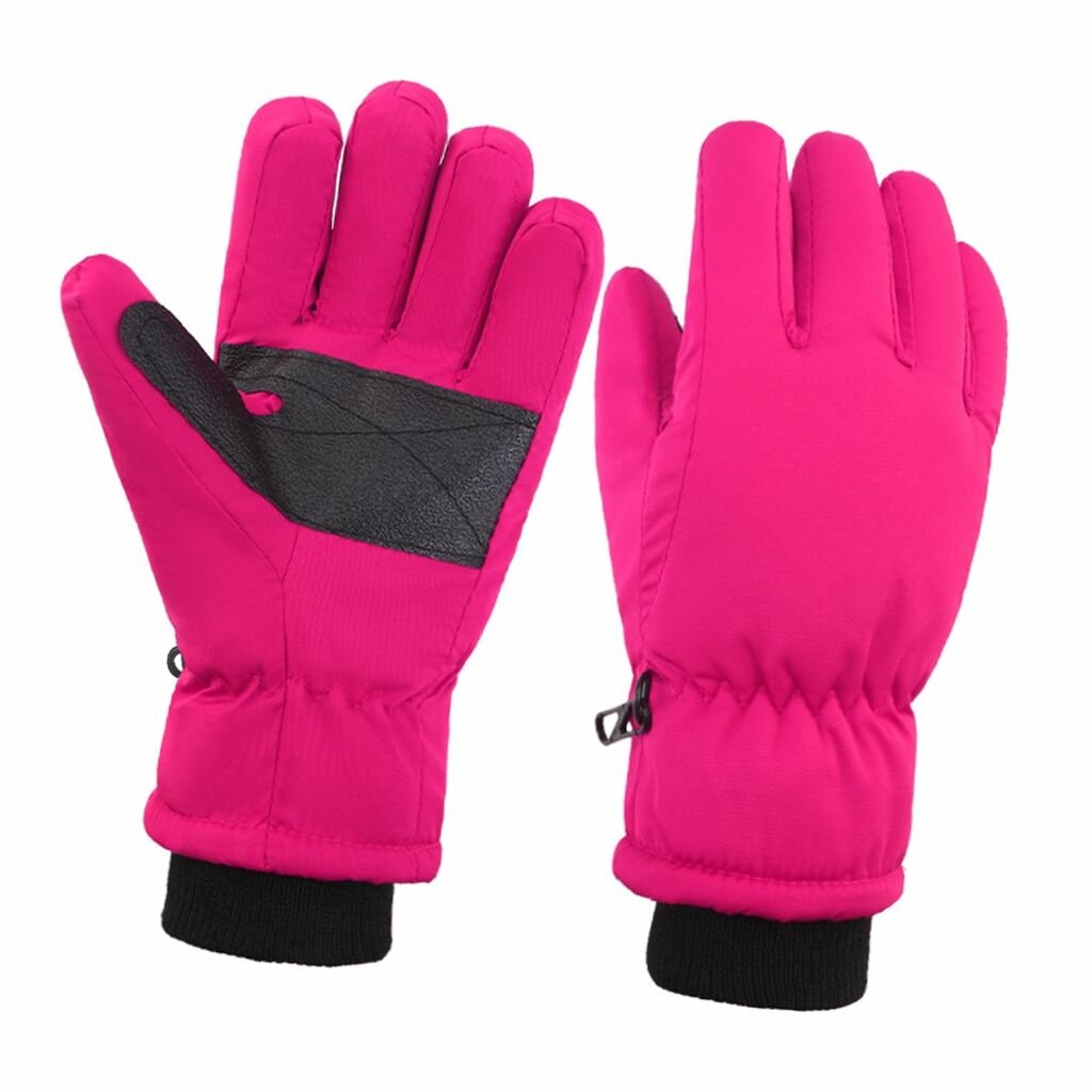 Зимние детские лыжные перчатки для пальцев водонепроницаемые-красный