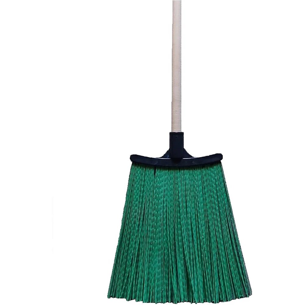 Метла уличная плоская балтстрой СПБ Оптима, с черенком, из пластика, деревянная рукоять, веерная форма