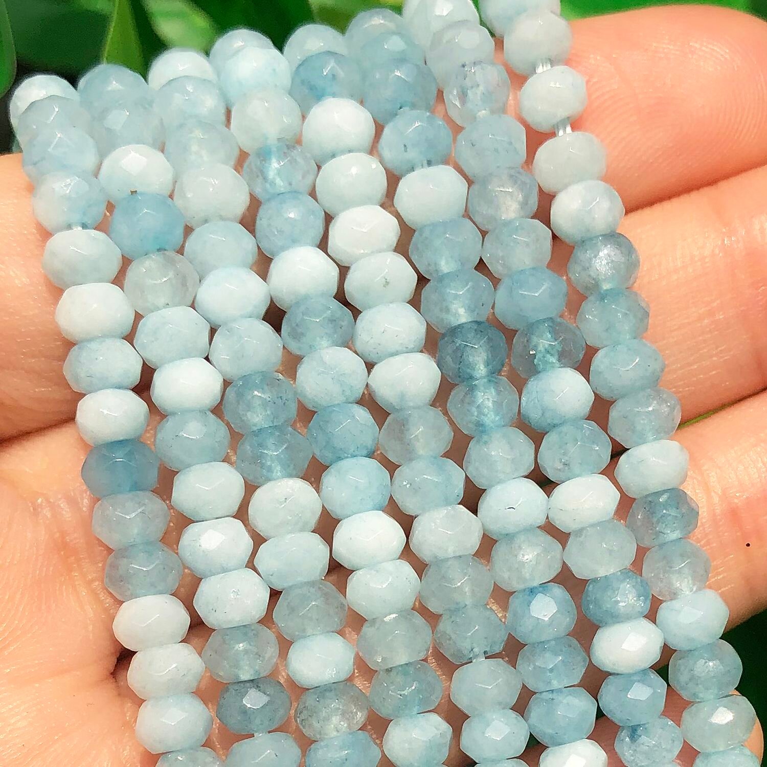 3x5мм аквамарин небольшой размер натуральный камень граненые бусины около 110 шт