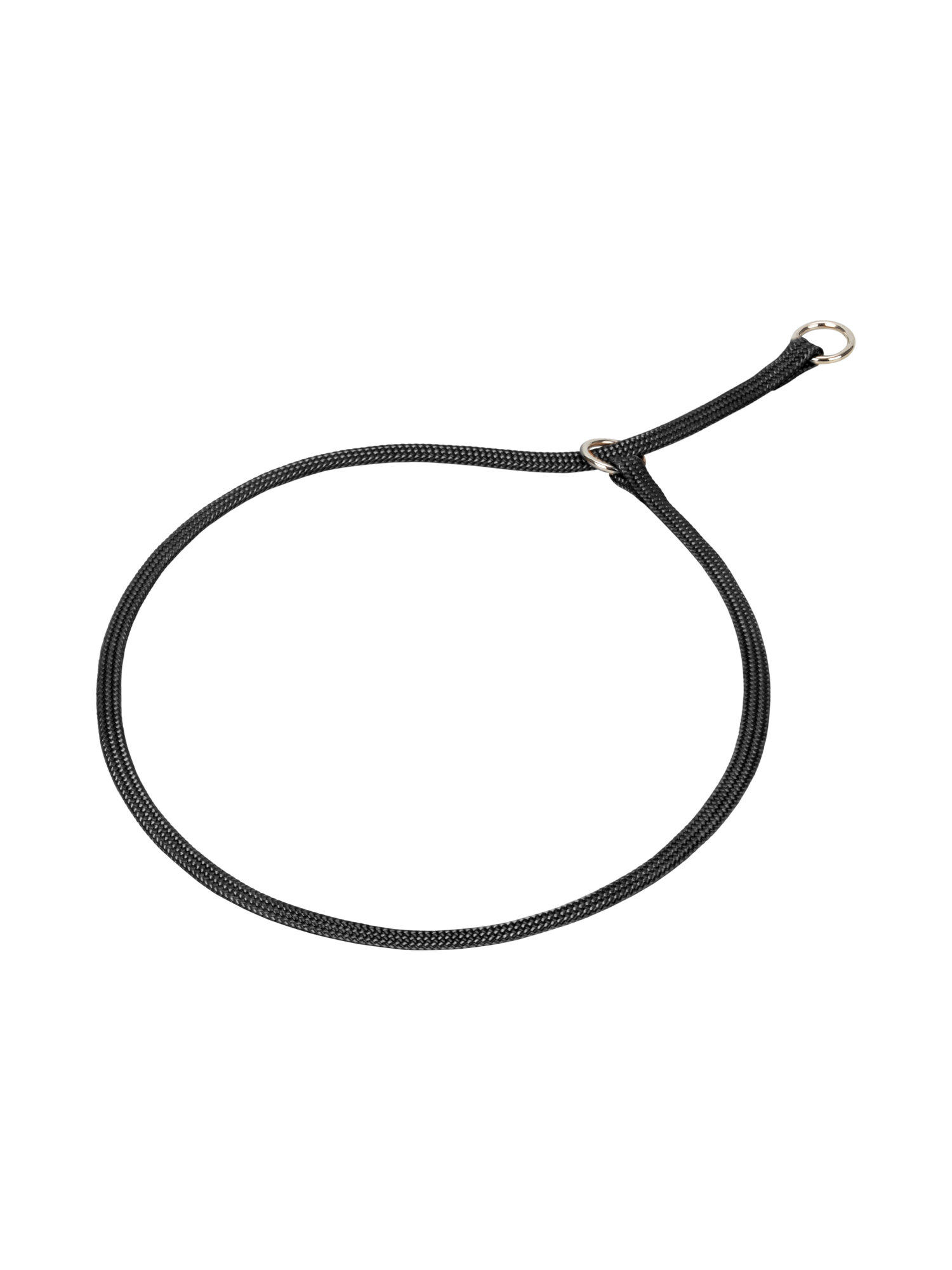 Ошейник удавка для собак ZooOne с 2-я кольцами (лента-чулок) 5 мм, 55 см, черный