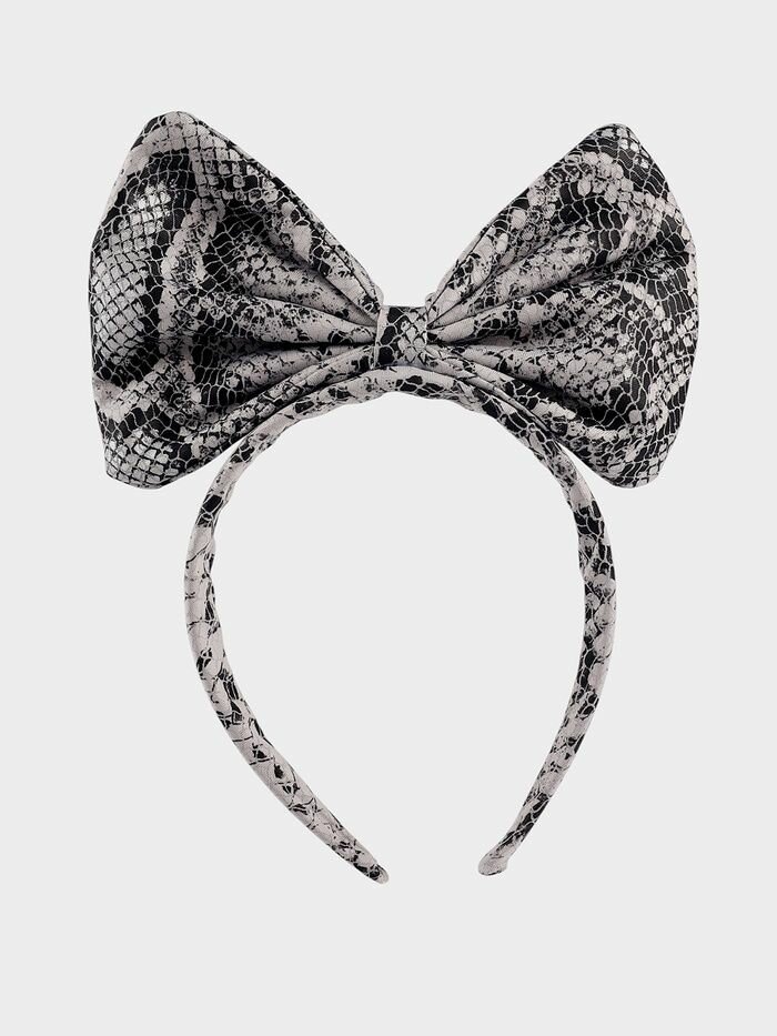Ободок карнавальный КНР для волос, "Бантик", змеинный принт