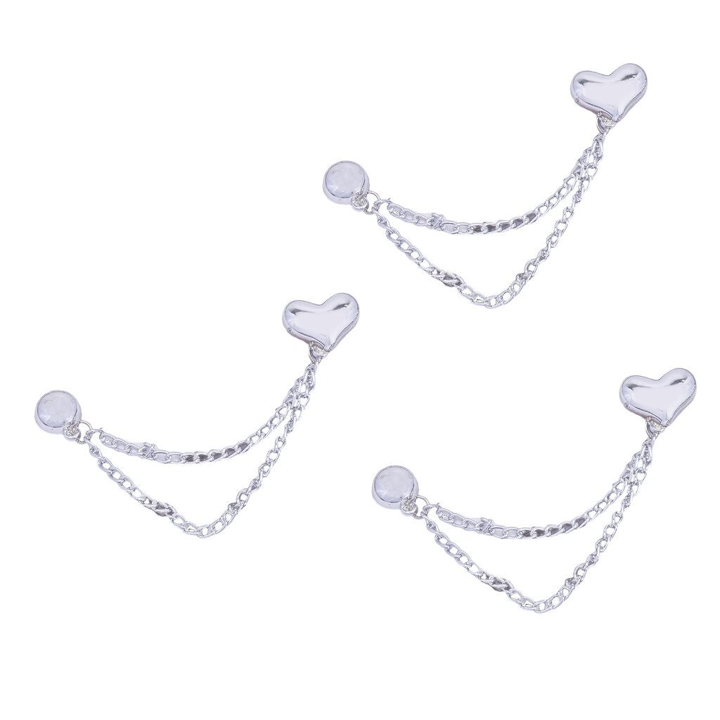 3 шт магнитных зажимов для одежды с цепочкой Милые бантики Магнитные кнопки Сердечки Зажимы для брюк Съемные магнитные булавки