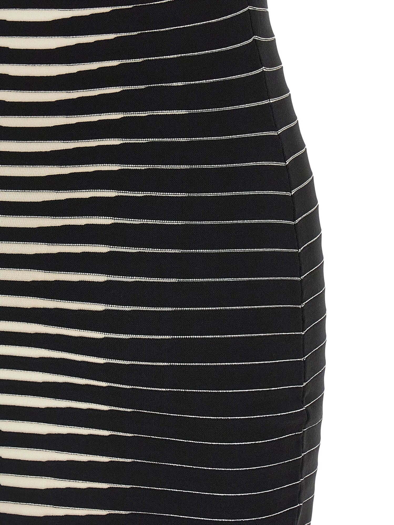 Платье Elisabetta Franchi Striped-pattern chain-strap midi dress, размер 40, black/black — фото 1