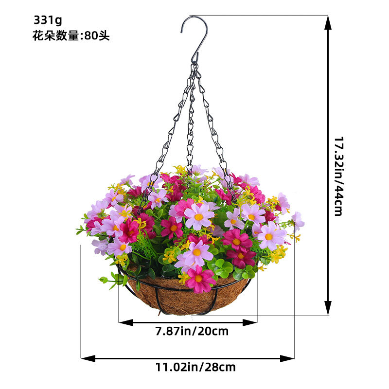 Подвесная корзина с искусственными цветами Port Love Spring, различные подвесные корзины с бантиками, цветочные гирлянды, домашний декор из железа с цветочным узором для подвесных горшков.