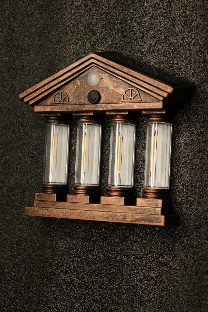 Уличный настенный, садовый LED светильник, фонарь на солнечной батарее с датчиком движения