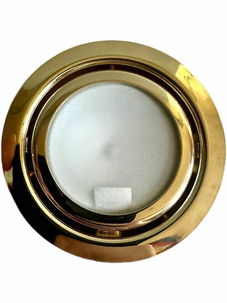 Мебельный светильник G4 20w 12v IP20 цвет золото(лампочка в комплекте)