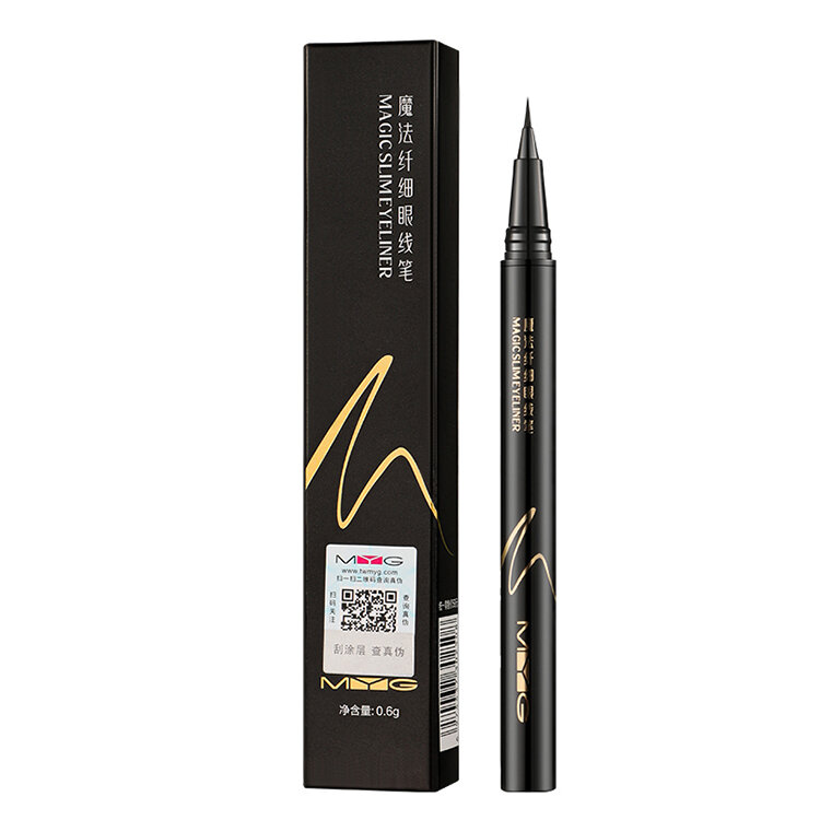 Карандаш для глаз женский MYG Magic Slim, 0.6г, оттенок Black Brush Tip