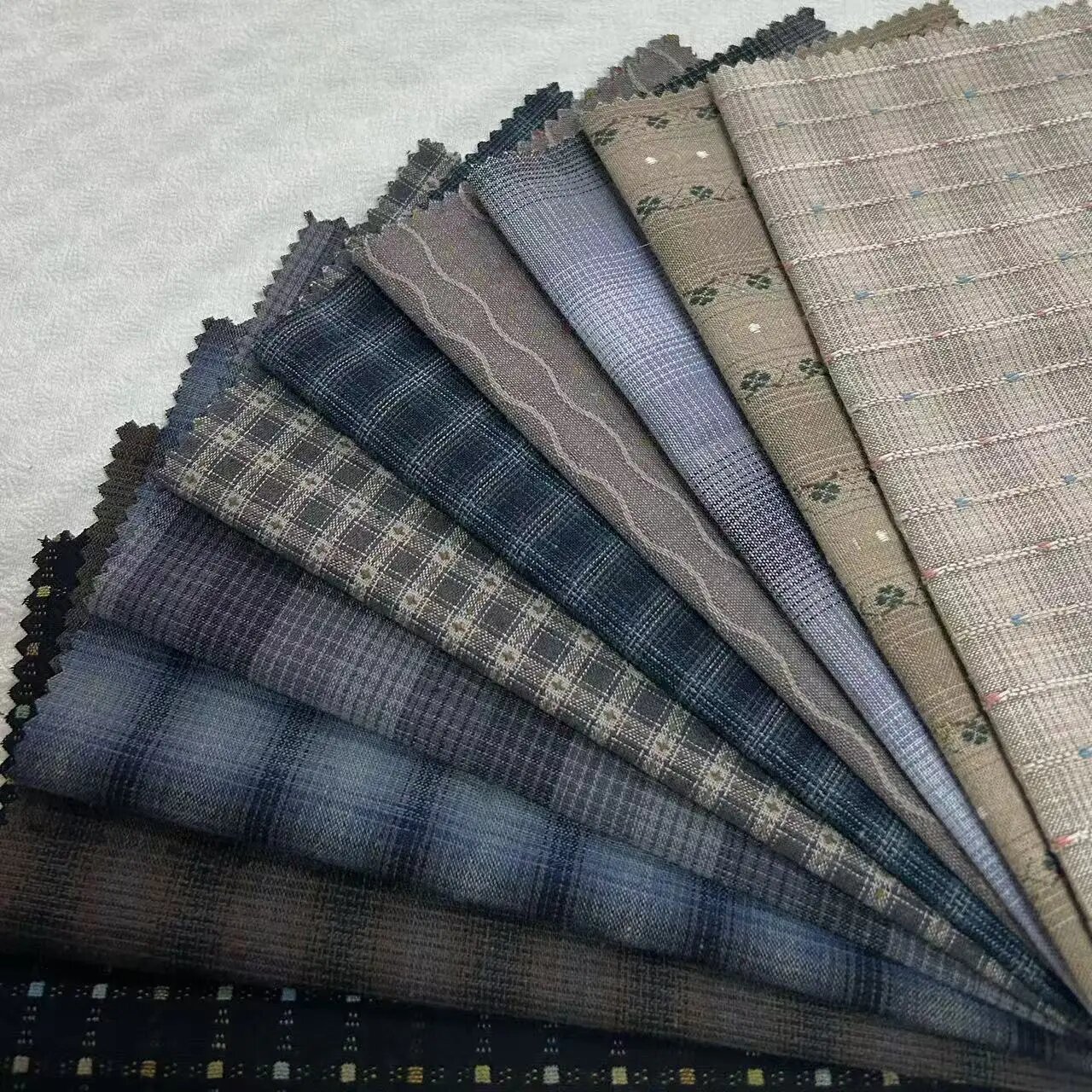 Ткань мужская в клетку, хлопковая, Dark color