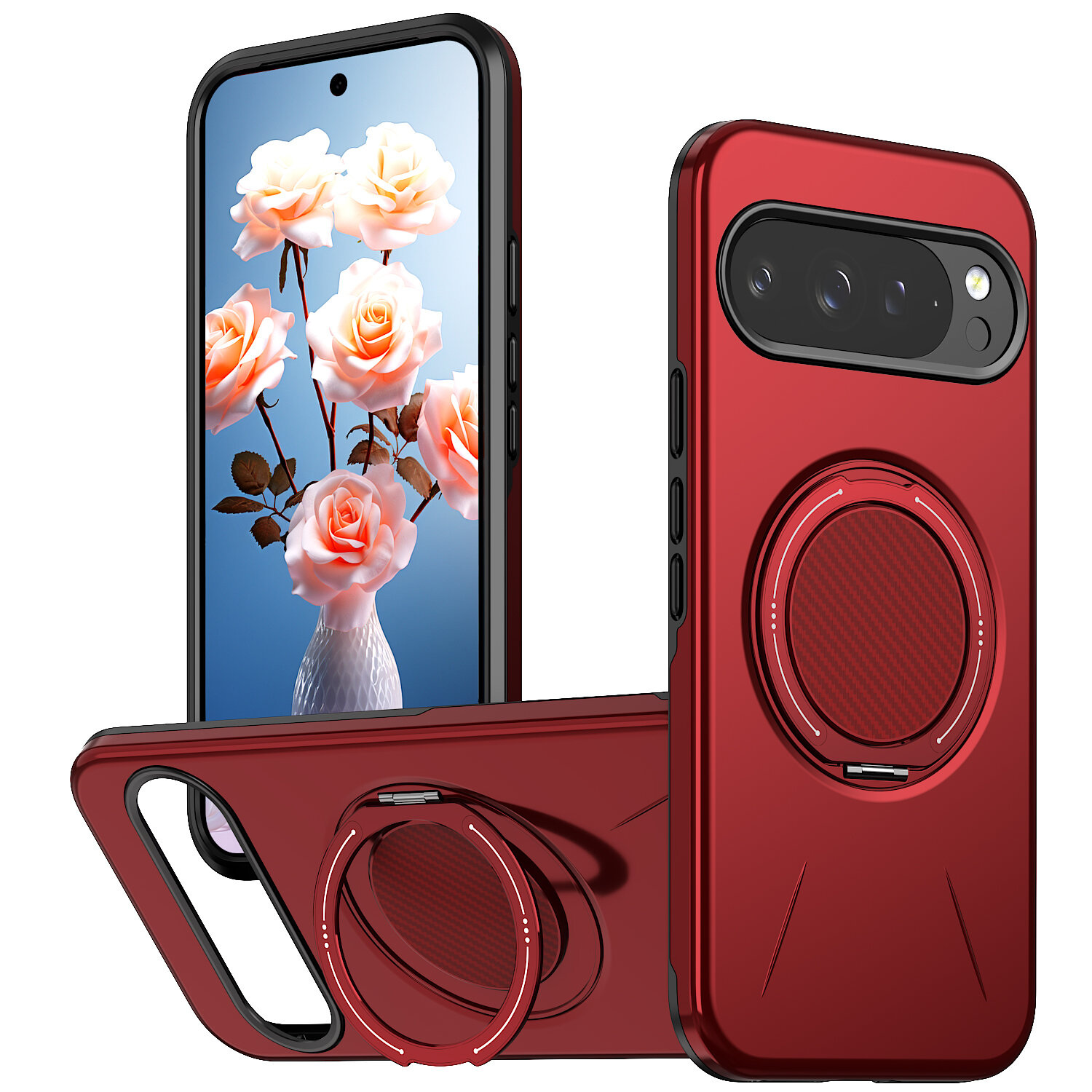 Чехол Для Google Pixel 10 Pro XL /Гугл Пиксель 9 Про ХЛ, soft touch, чехол-кардиомонитор, поликарбонат (PC), защита камеры, ударопрочный, встроенная подставка, усиленные углы, Google,