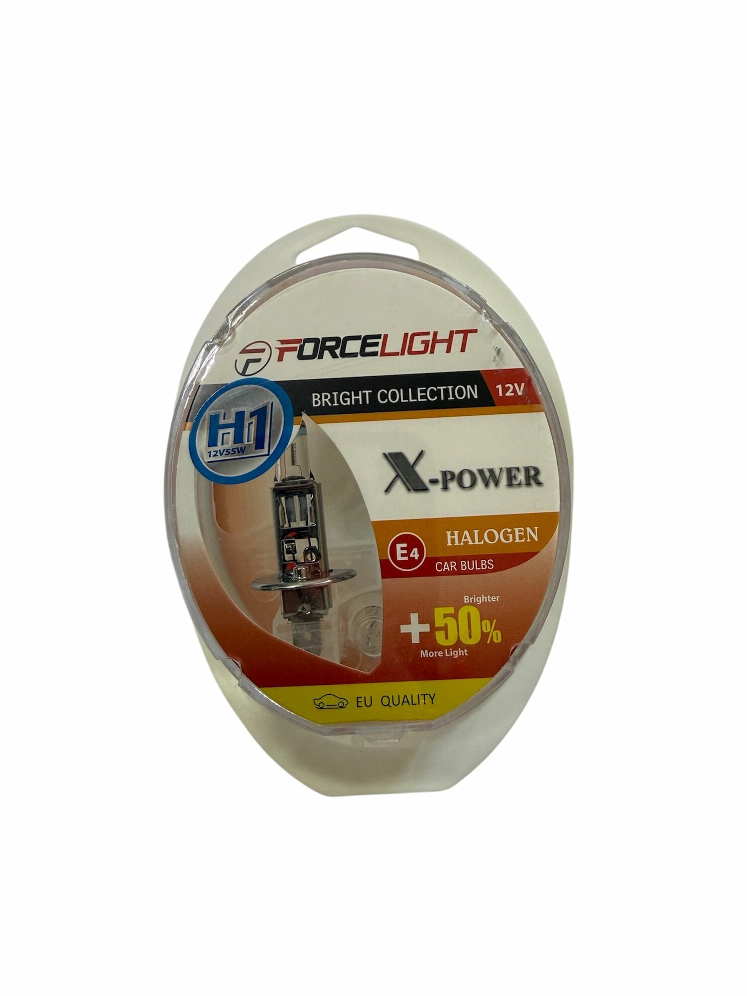 Лампа "FORCE LIGHT" H1 55 12V (X-power+50%) (Пластик бокс комп.)
