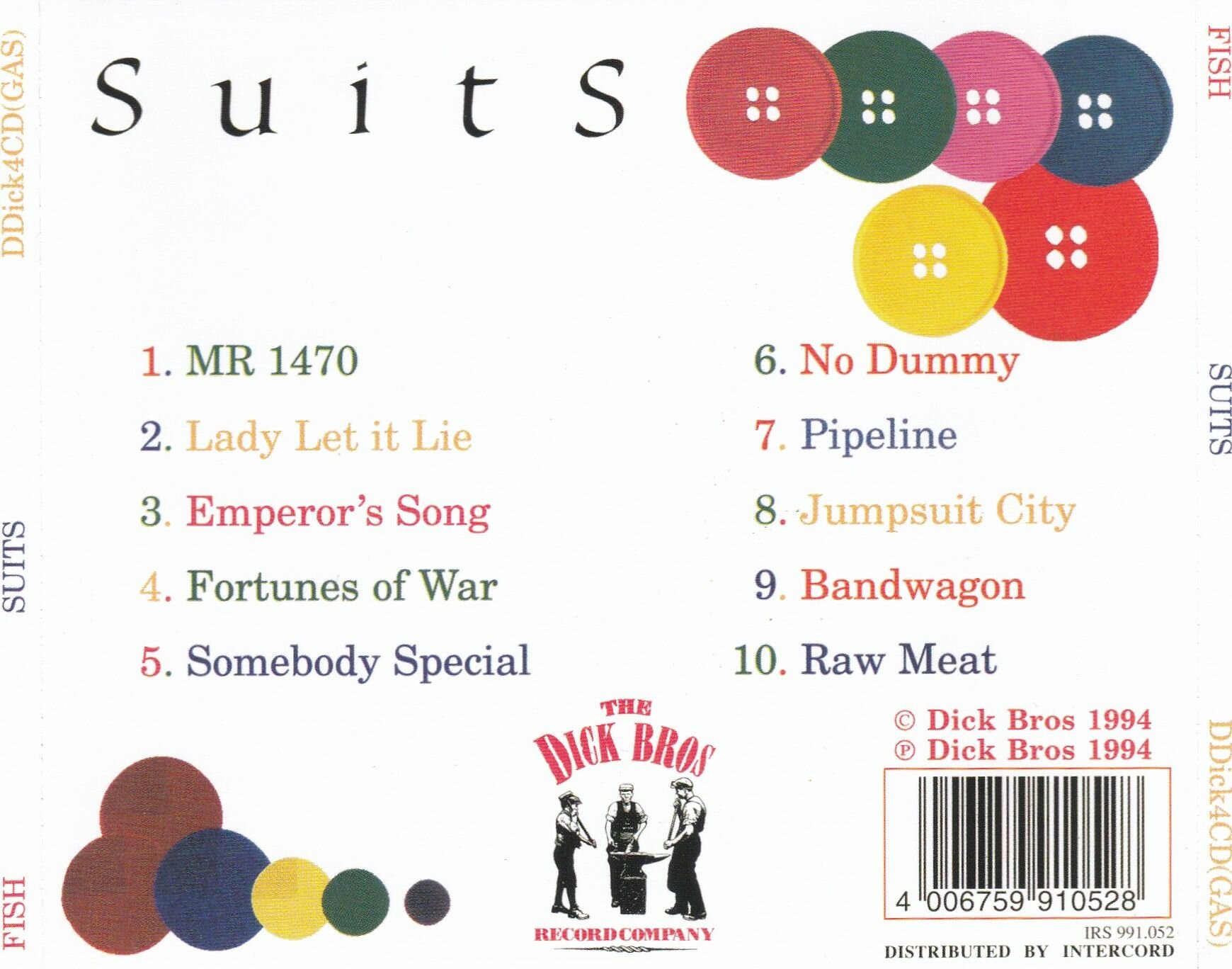 Fish - Suits, 1994, 4-page, CD-Аудио — фото 1