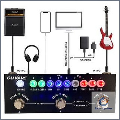 CUVAVE/M-VAVE Cube Baby Электрогитара Комбинированный Гитарный Эффектор Bass Stompbox Effector — фото 1