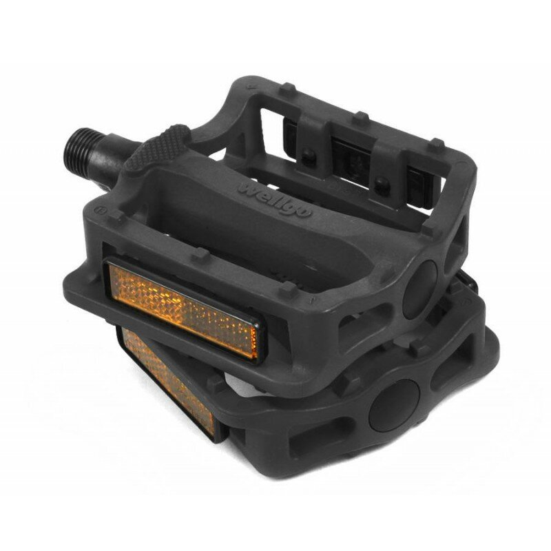 Педали пластик BMX/Downhill Black B197 широк. ось Cr-Mo черные WELLGO