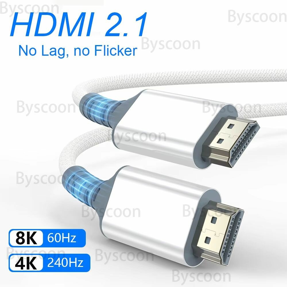 Byscoon Видеокабель HDMI/HDMI, 5 м, белый длина 5 метров цвет белый