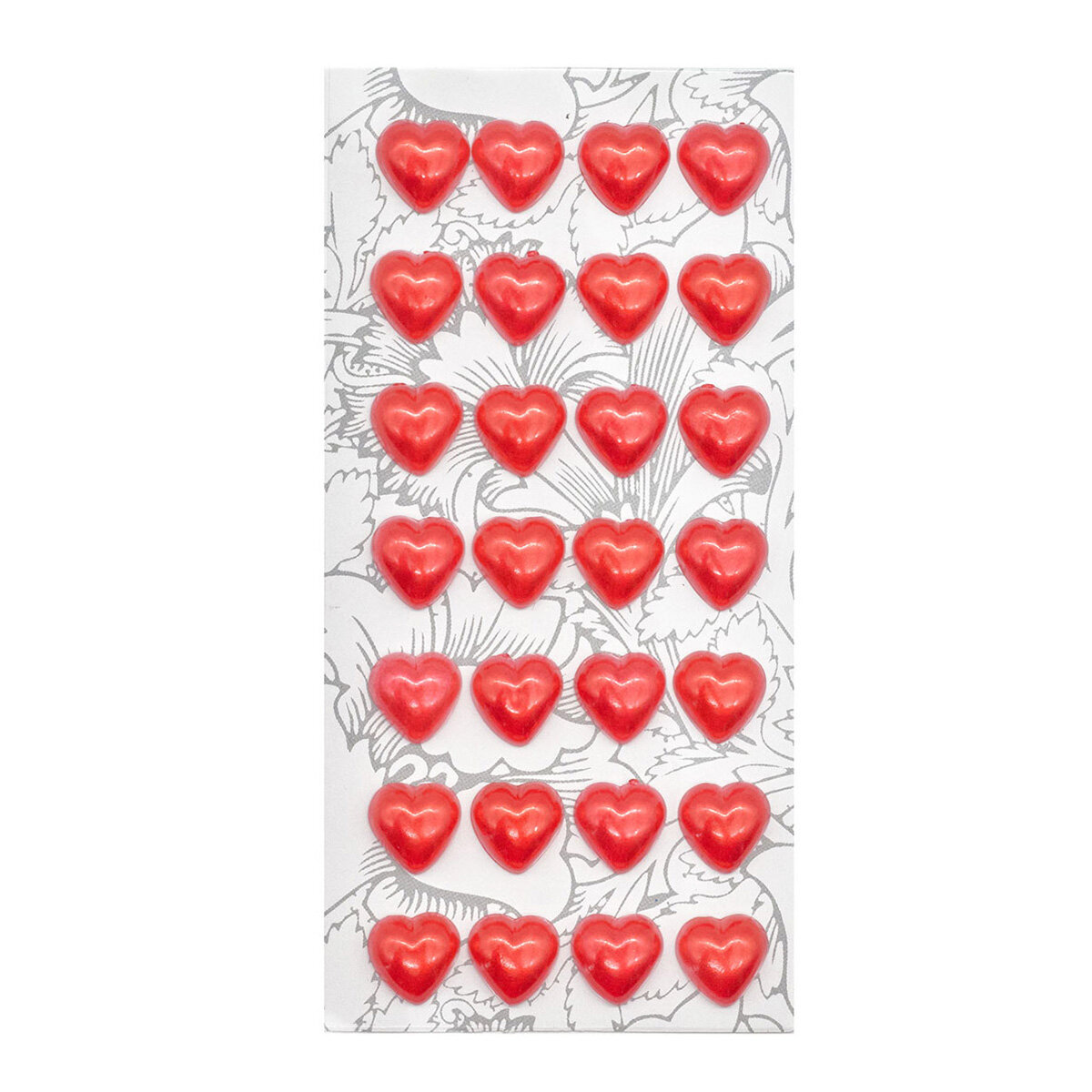 Декоративные наклейки 'Жемчуг', в форме сердца, 12 мм, 28 шт, Astra&Craft (Z1 красный)