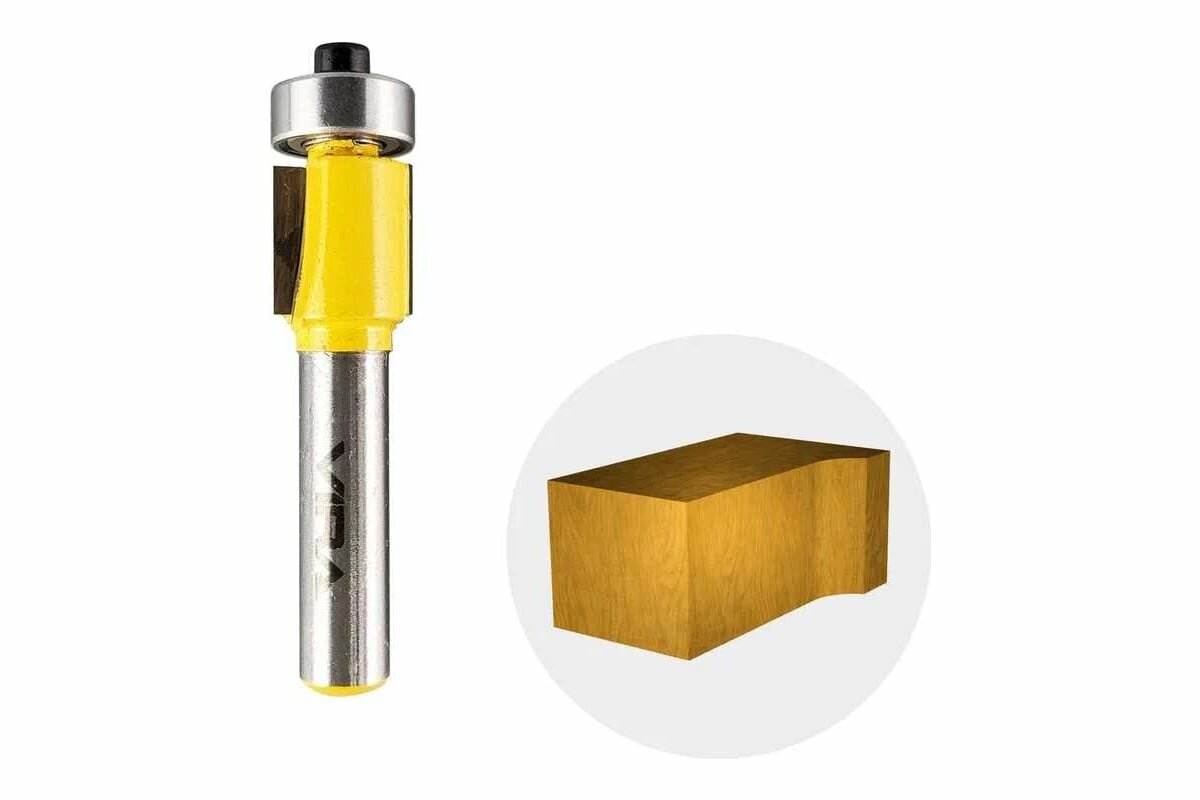 VIRA Фреза кромочная прямая обгонная с нижним подшипником 12.7 х 13 мм хвостовик 8 мм 553332