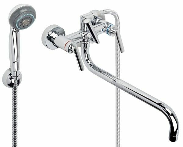 ARGO Смеситель для ванны и умывальника MONTANA, 1/2", кер, картриджный, труб. излив 325 мм,