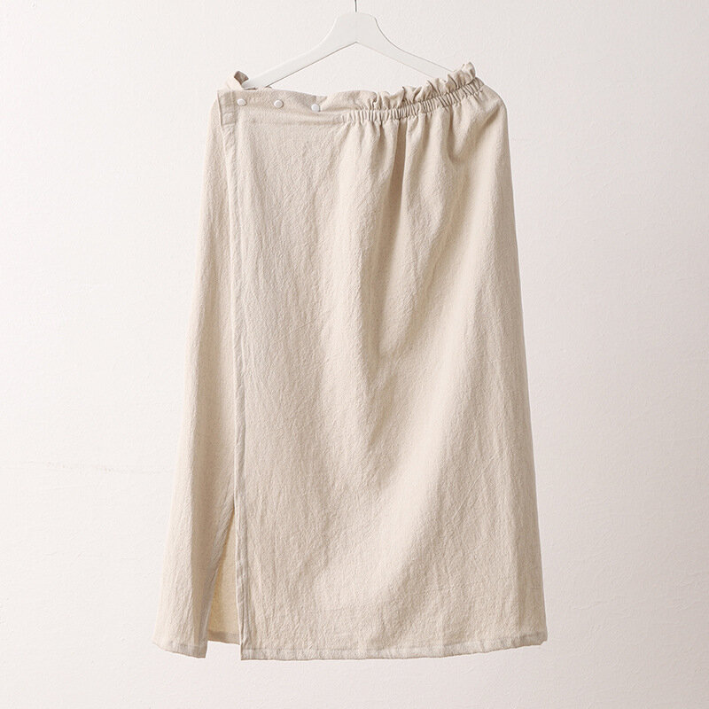 Юбка для ванной, хлопок и лен, оригинальный конопляный цвет, противоскользящая, эластичная