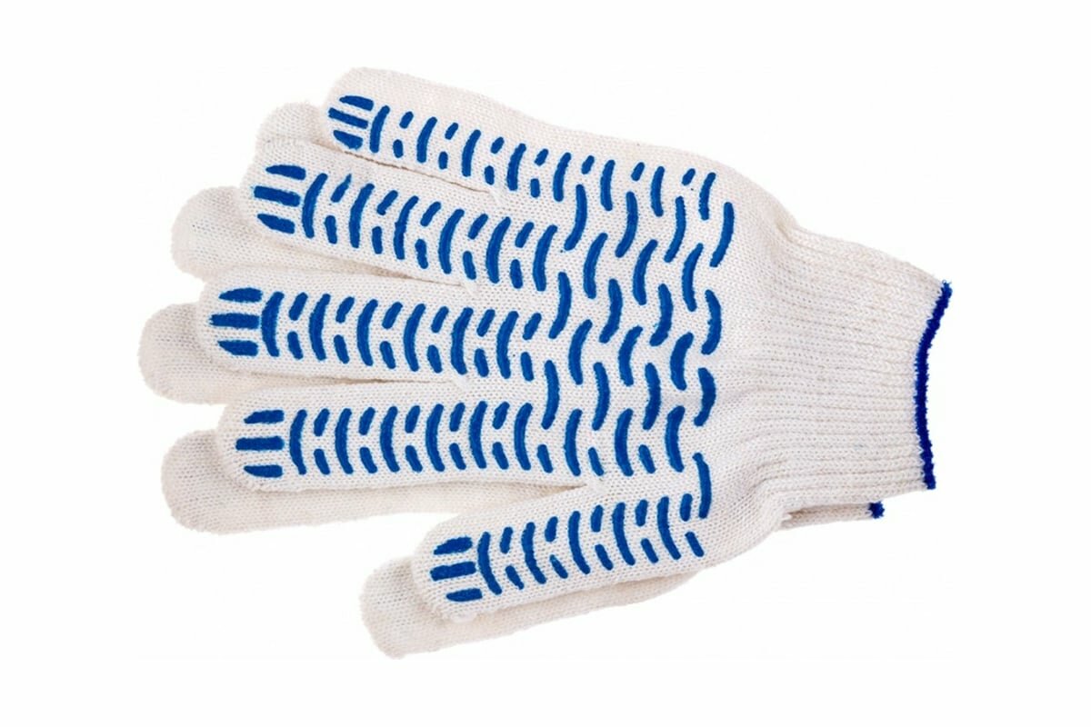 Россия 67716 хлопчатобумажные перчатки с ПВХ-напылением, прочные и тонкие для работ