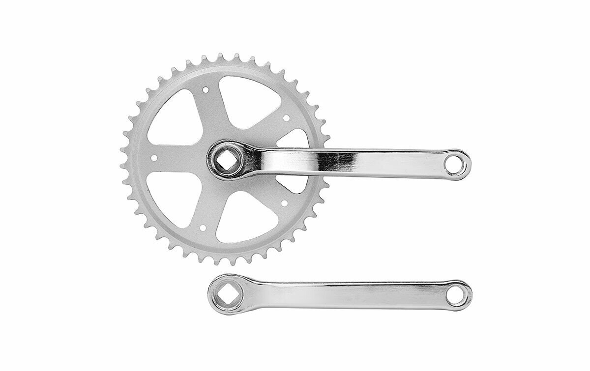 Шатуны-система TRIX, 1ск, 1/2"х3/32", 44 зуб, сталь, шатуны 170мм, резьба 9/16", под квадрат, хром