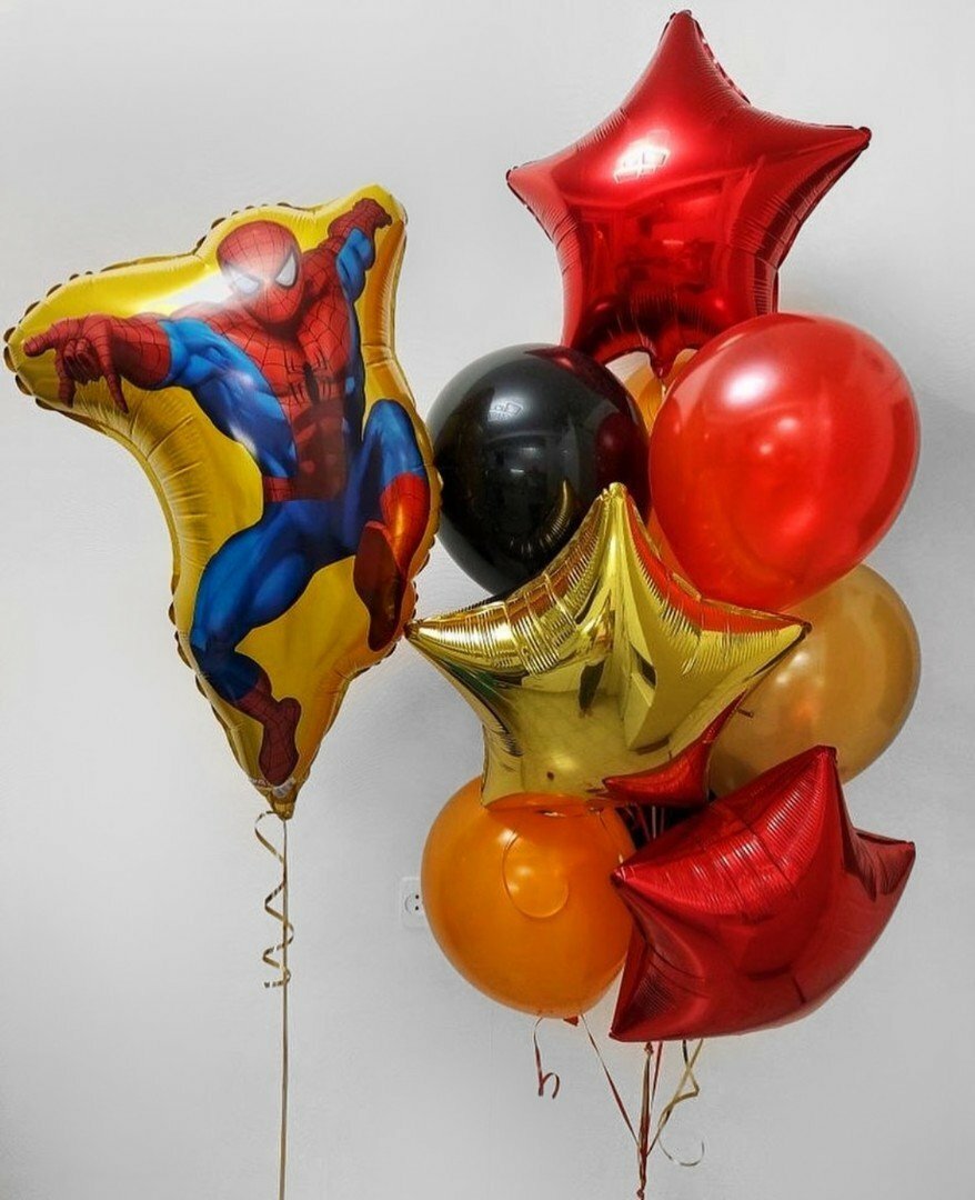 Набор шаров в стиле "Человек-паук" в ярких оттенках "Геройский полёт"