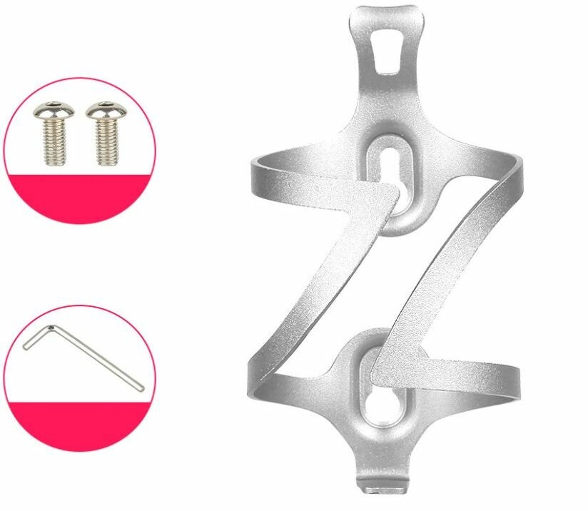 Флягодержатель на раму алюминиевый серебристый