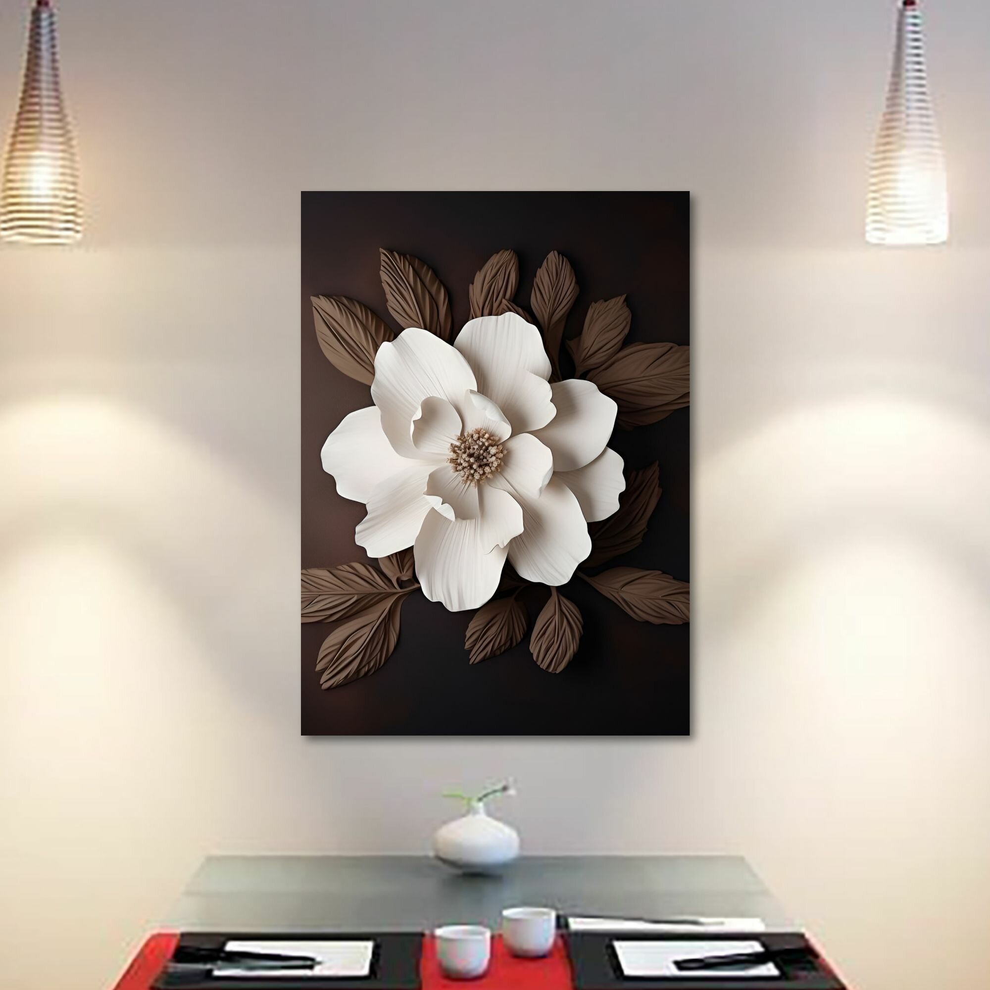 Картина на стену "Бумажный цветок" 50х70см 1шт.