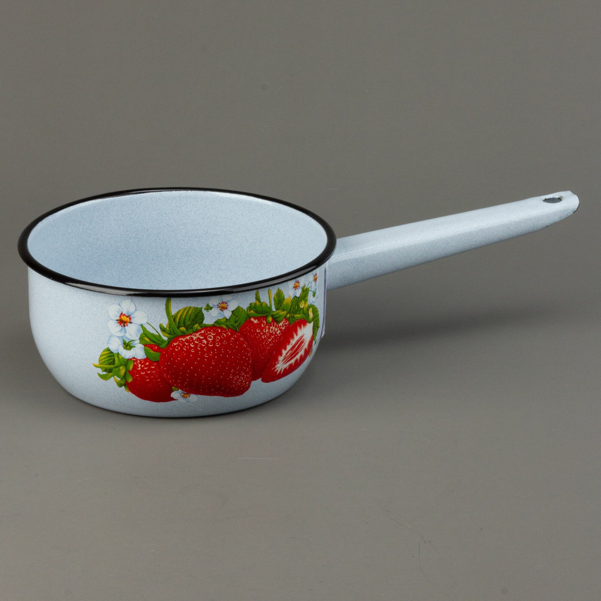 Ковш 1,5л эмалированный с ручкой без крышки Клубника