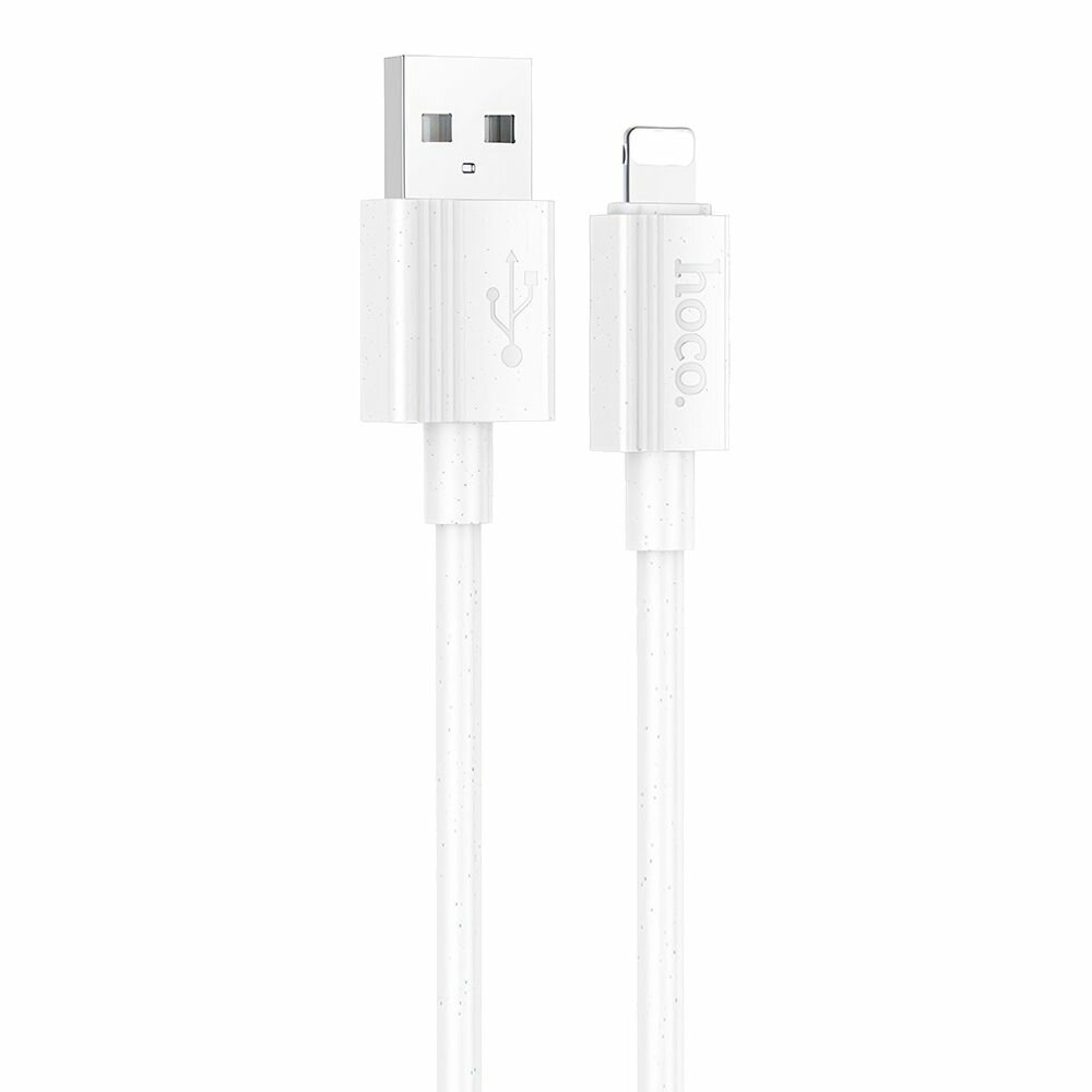 USB кабель HOCO X107 Favor Lightning 8-pin, 2.4А, 1м, силикон (белый)