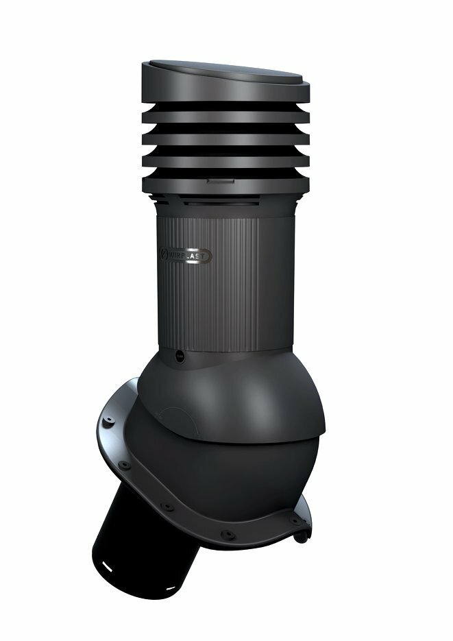 Вентвыход Wirplast E26 EVO, изолированный, RAL 7024, для металлочерепицы Монтеррей