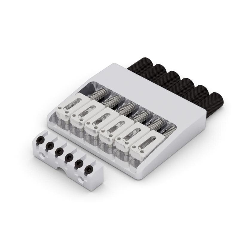 Бридж + топлок для безголовой гитары, HIPSHOT 4H600C-LP, хром, 1 шт.