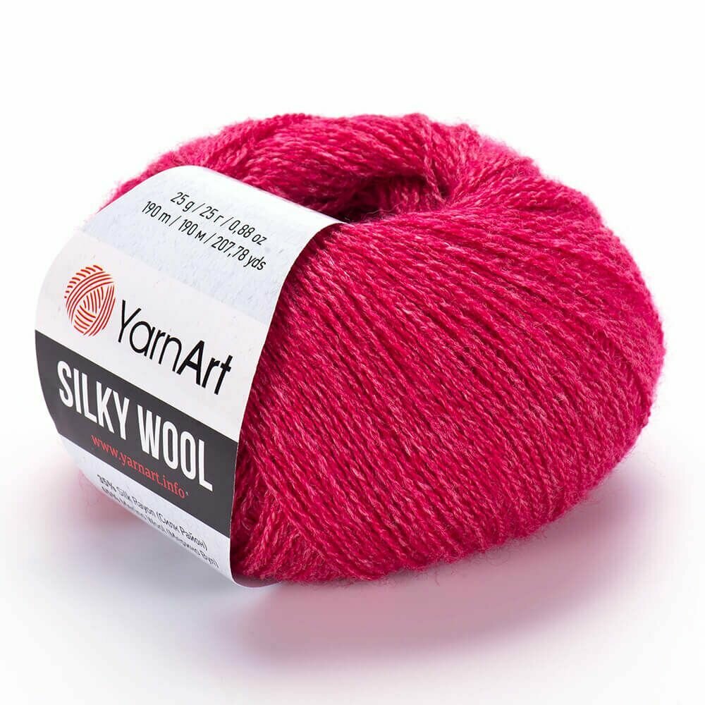 Пряжа YarnArt Silky Wool 333 малиновый (25г/190м, упаковка 10 мотков)
