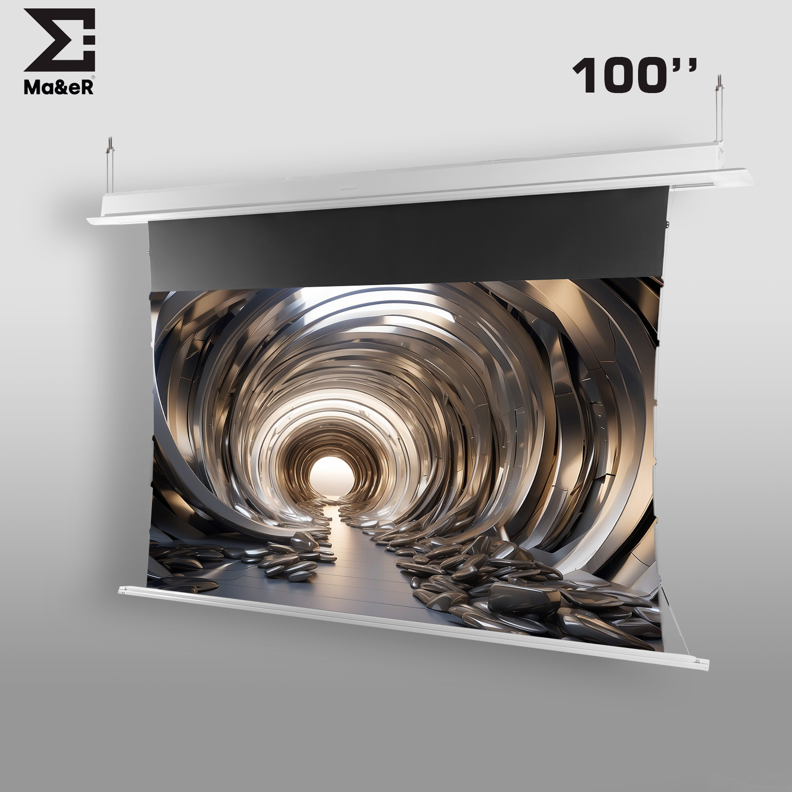 Crystal 100" 16:9 Экран моторизированный потолочный скрытого монтажа для длиннофокусных и короткофокусных проекторов с яркостью до 2000 Ansi Lm