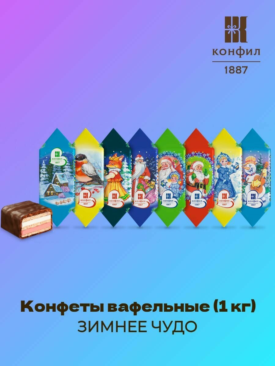 Конфеты вафельные - зимнее чудо (1 кг)