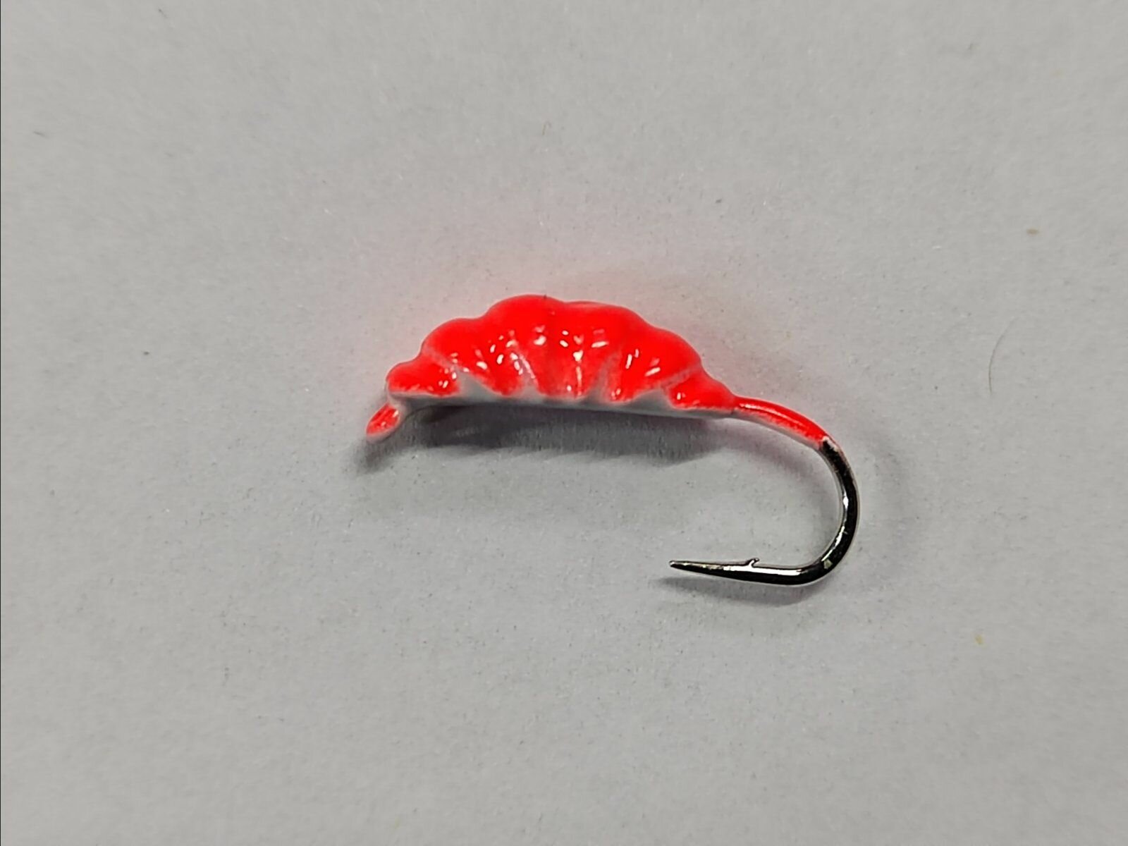 Мормышка вольфрамовая Опарыш цвет: Красный-Белый 4мм 1гр 10шт