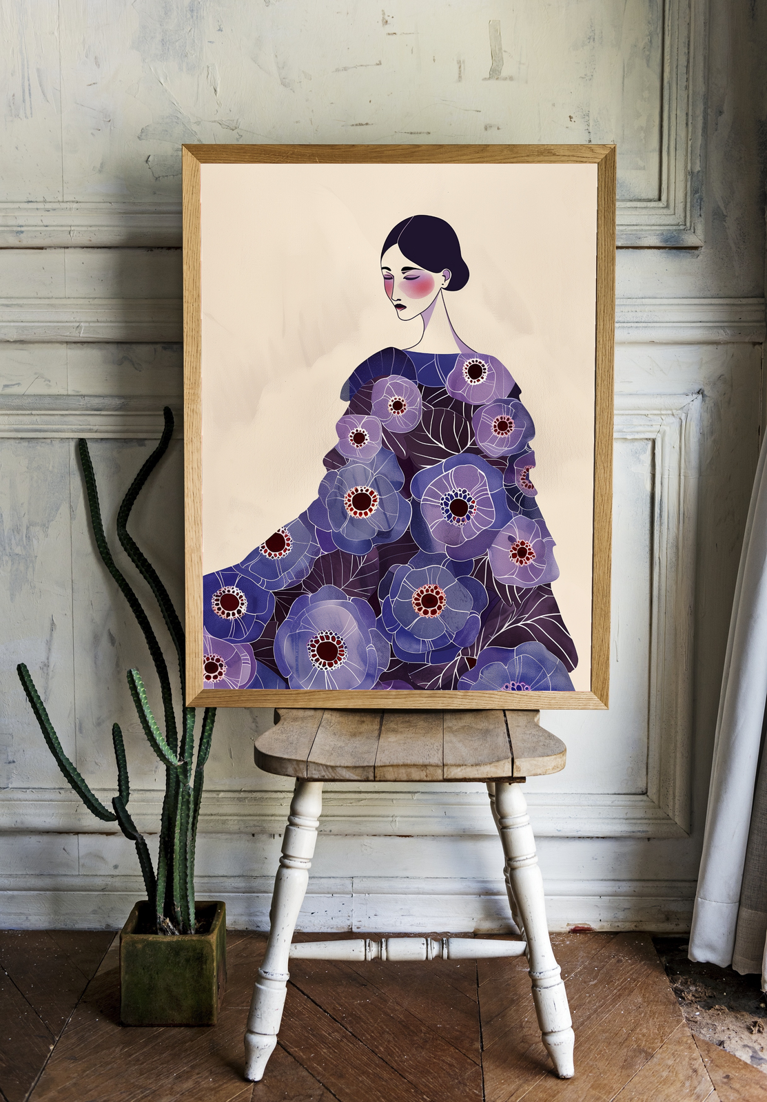 Постер "Девушка в полевых цветах" 40x50 см в подарочном тубусе